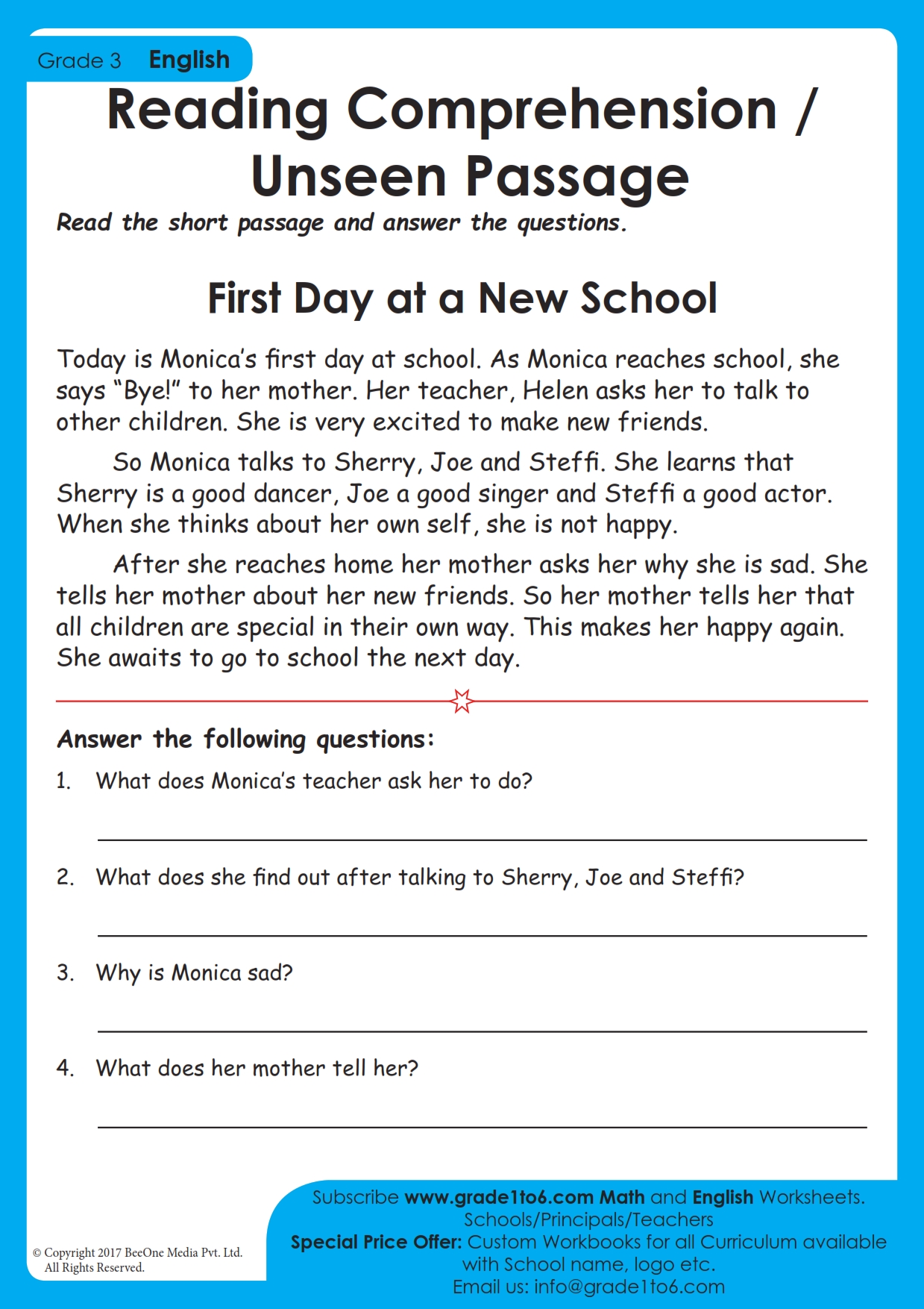 Free reading passages grade 3 worksheet, Download Free reading passages grade 3 worksheet png ...