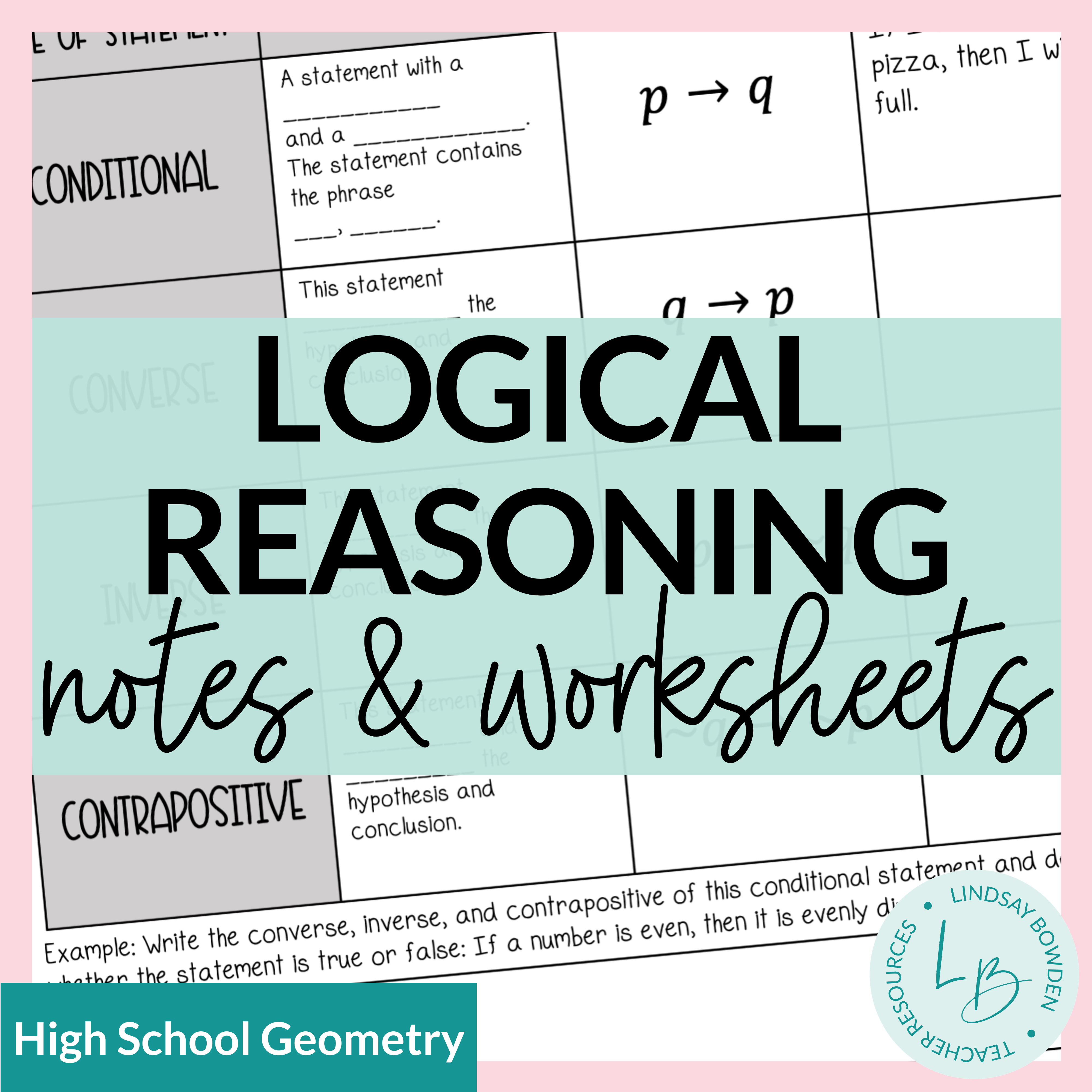 Logical Reasoning Notes and Worksheets - Lindsay Bowden - Worksheets ...