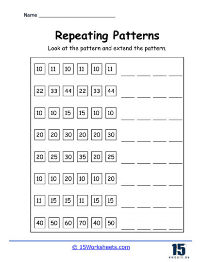 Repeating Patterns Worksheets - 15 Worksheets.com - Worksheets Library