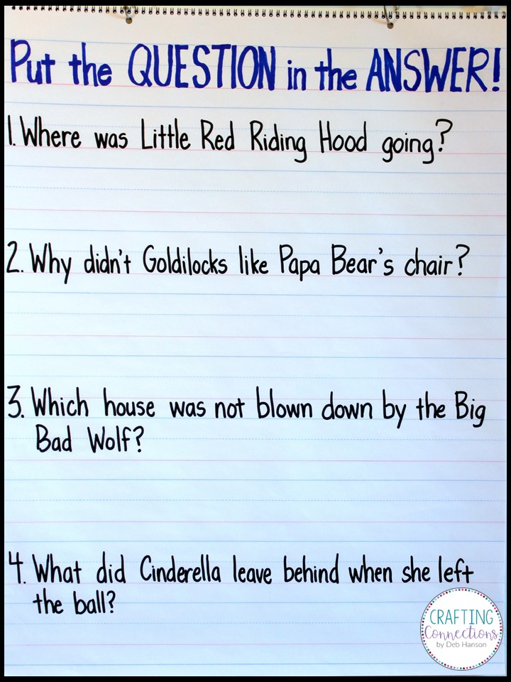 Restating the Question in the Answer (Freebie included ... - Worksheets Library