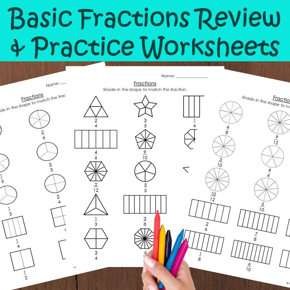 3rd Grade Basic Fractions Math Review With Number Lines and Equivalent ...