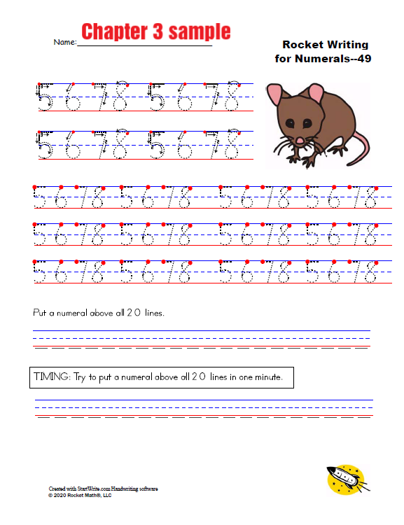 Rocket Writing for Numerals Learning Track - Rocket Math - Worksheets ...