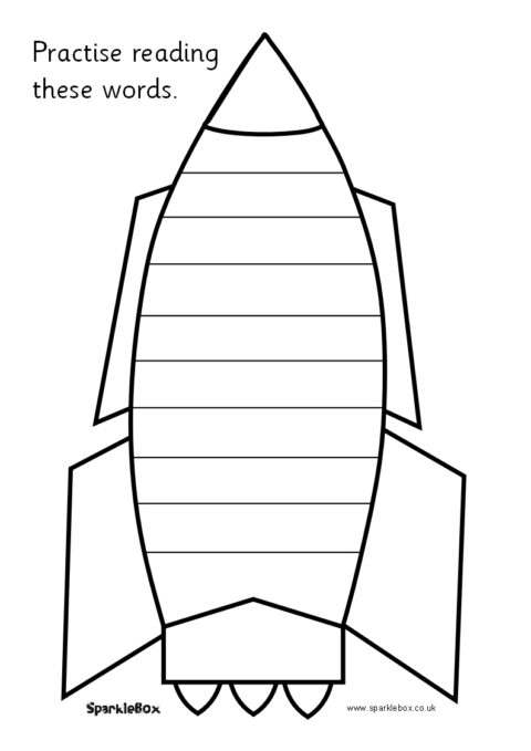 Rocket Keyword Reading Sheets (SB148) - SparkleBox - Worksheets Library