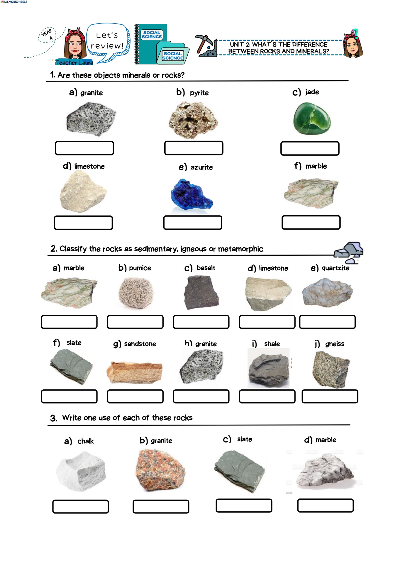 Rocks and Minerals Worksheet - Worksheets Library