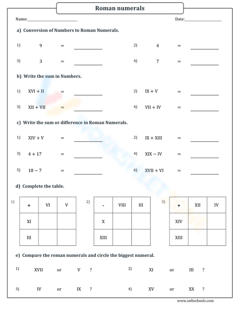 Grade 4 Roman Numerals Worksheets K5 Learning Worksheets Library