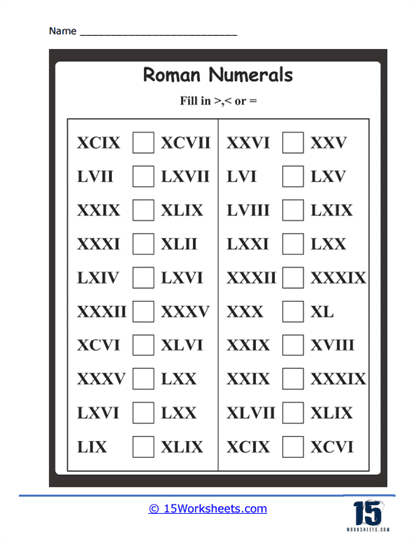 Roman Numerals Worksheets 15 Worksheets Library