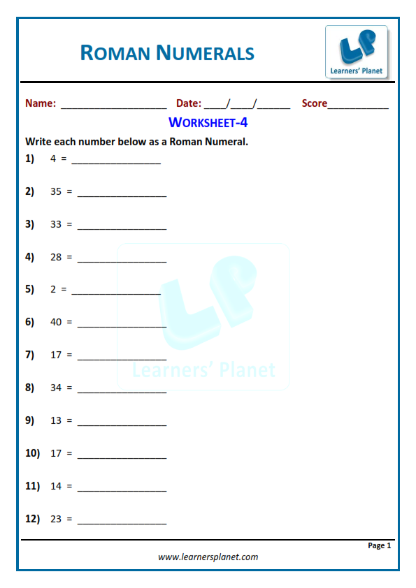Free Roman Numerals Worksheet Grade 4 Download Free Roman Numerals Free Roman Numerals Worksheet Grade 4 Download Free Roman Numerals