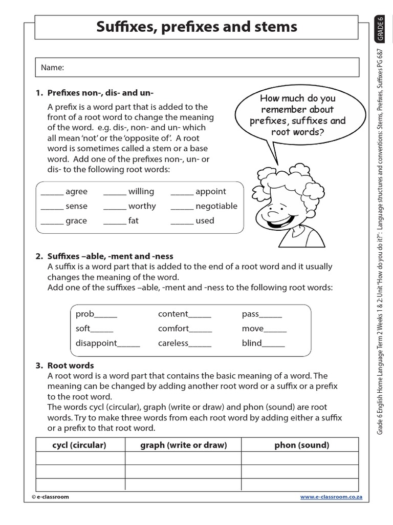 Identify prefixes and suffixes worksheets | Worsheets library ...
