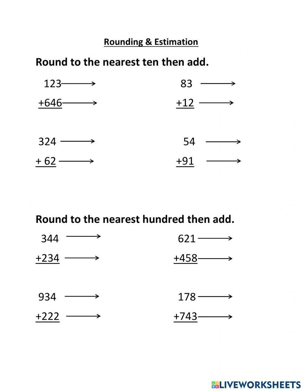 Free Rounding And Estimating Worksheet Download Free Rounding And