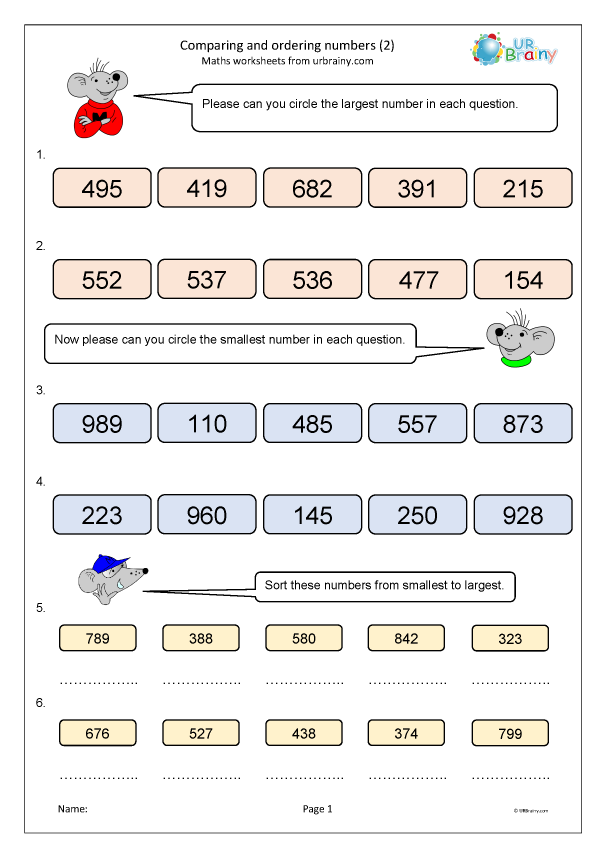 Free Rounding And Ordering Numbers Worksheet Download Free Rounding