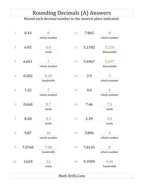 Rounding Decimal Places - Rounding numbers to 2dp - Worksheets Library