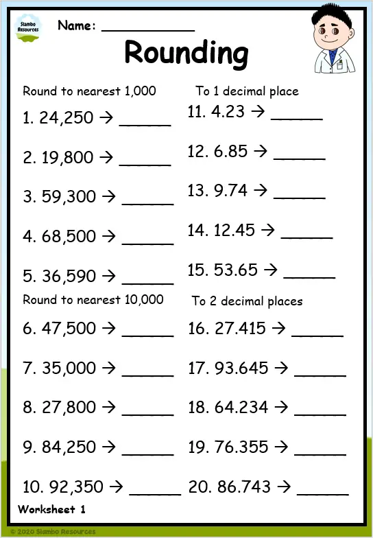 Free rounding decimals worksheet, Download Free rounding decimals ...