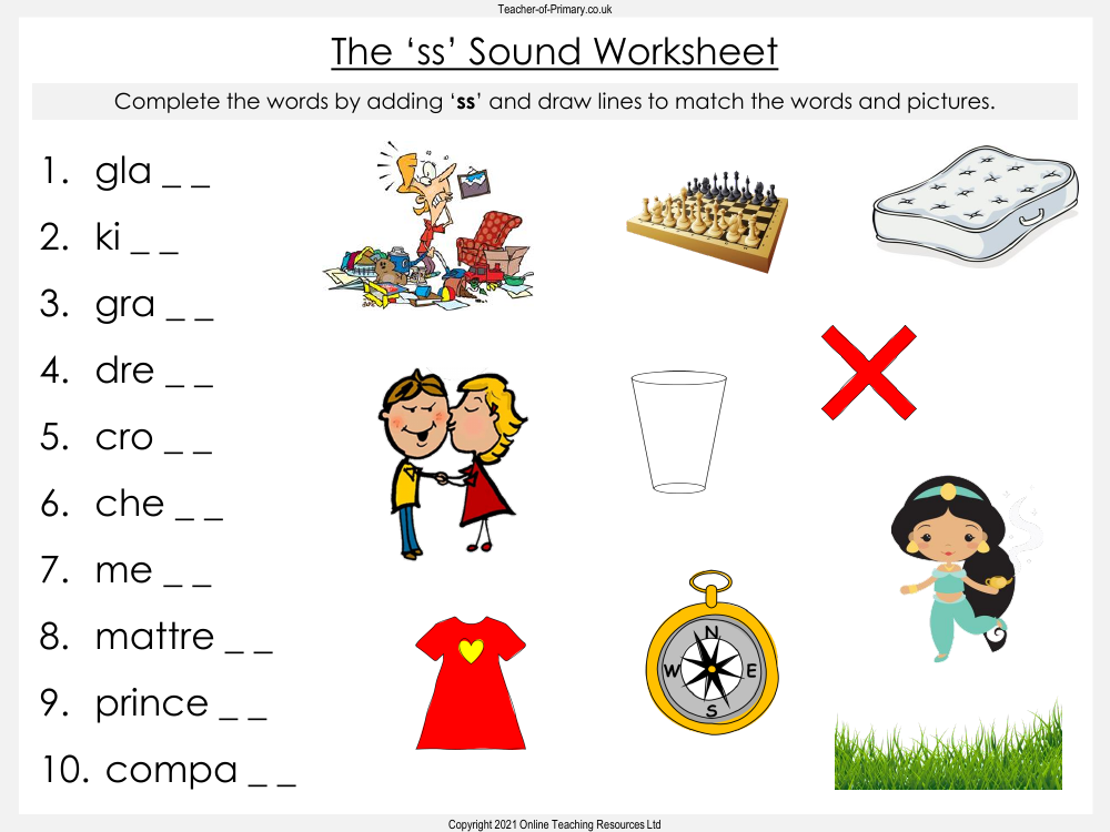 Ss Phonics Worksheets, Activities, Flash Cards and Other Teaching ... - Worksheets Library