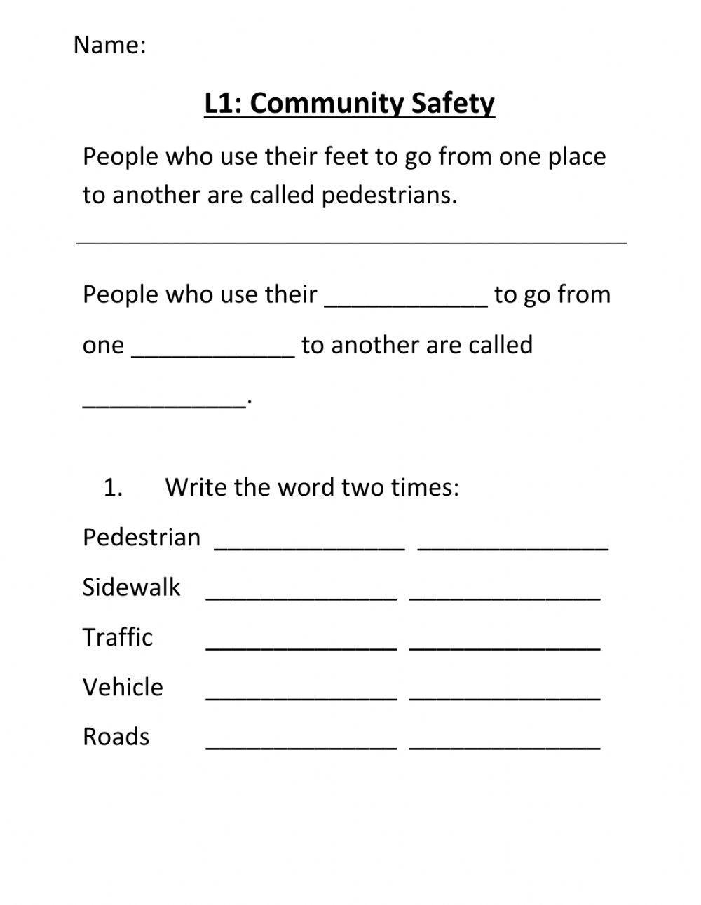 Safety In The Community Worksheets Community Safety — Rainbow