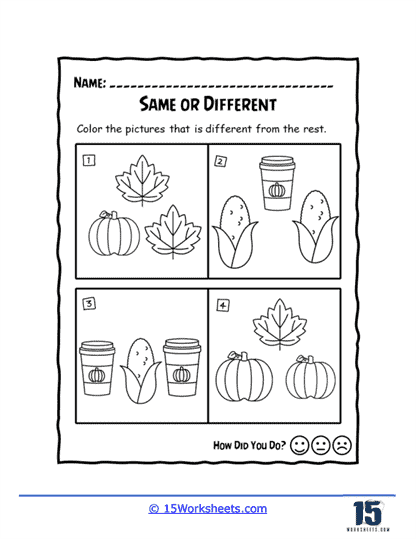 Same and Different – One Worksheet / FREE Printable Worksheets ...