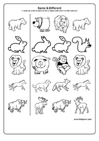 Same and Different Worksheets - Worksheets Library