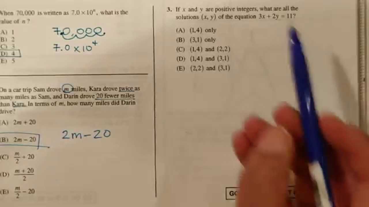 SAT Math Practice Test Section 2 #1 to 3 - Worksheets Library