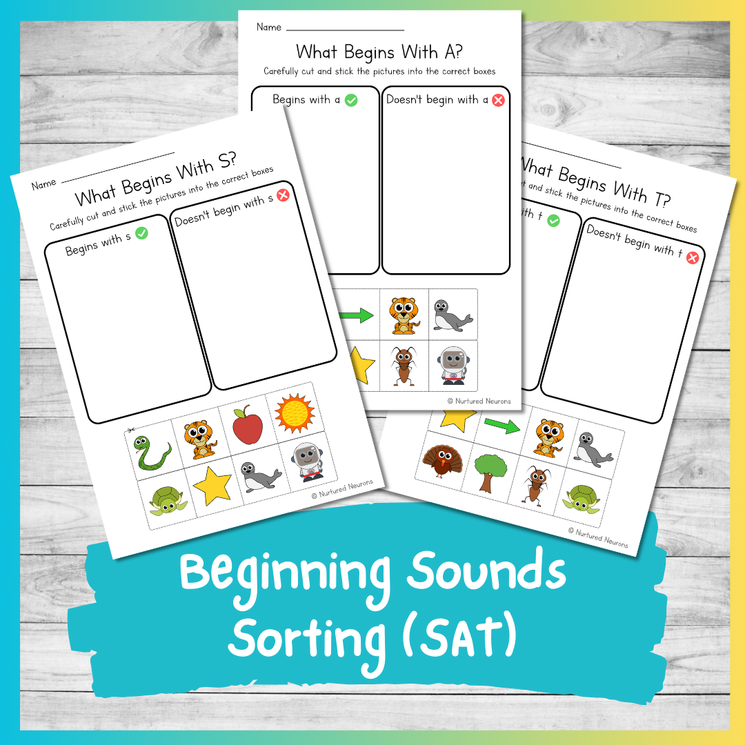 Beginning Sounds Sorting Worksheets (SAT) - Cut and Stick ... - Worksheets Library