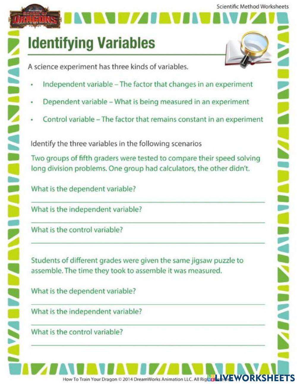 Variables in Science 1 online exercise for | Live Worksheets ...