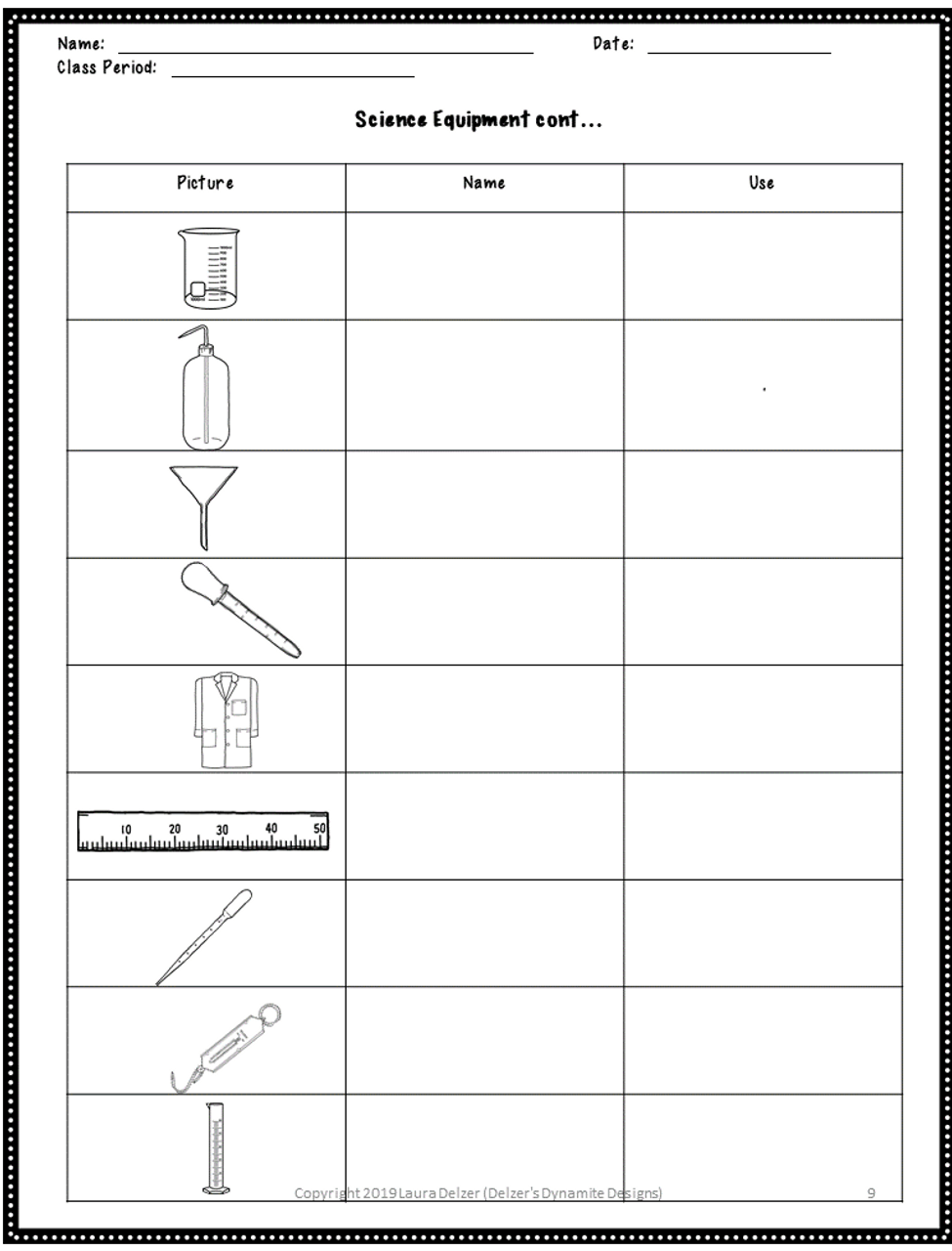 Naming Science Equipment Worksheet Discounts Offers | www ...