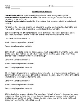 Identifying Variables Practice by Huge House of Science | TPT ...