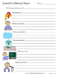 Scientific Method Sheet Printables for 2nd - 8th Grade | Lesson Planet ...