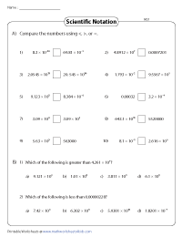 Standard Notation to Scientific Notation support page - Worksheets Library