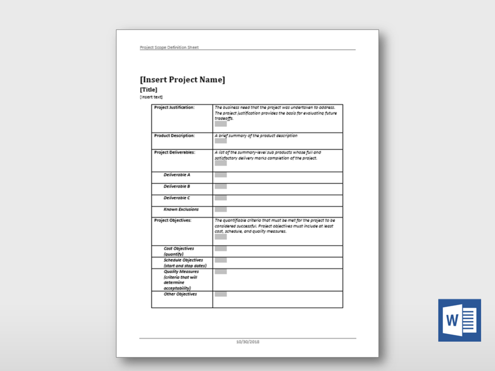Free Project Scope Templates | Smartsheet - Worksheets Library