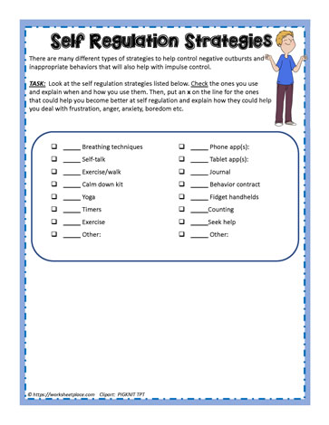 Self-regulation-strategies-activity Worksheets - Worksheets Library