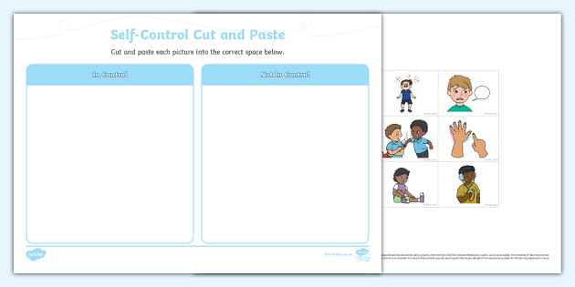 Self-Control Cut and Paste Worksheet (teacher made) - Twinkl ...
