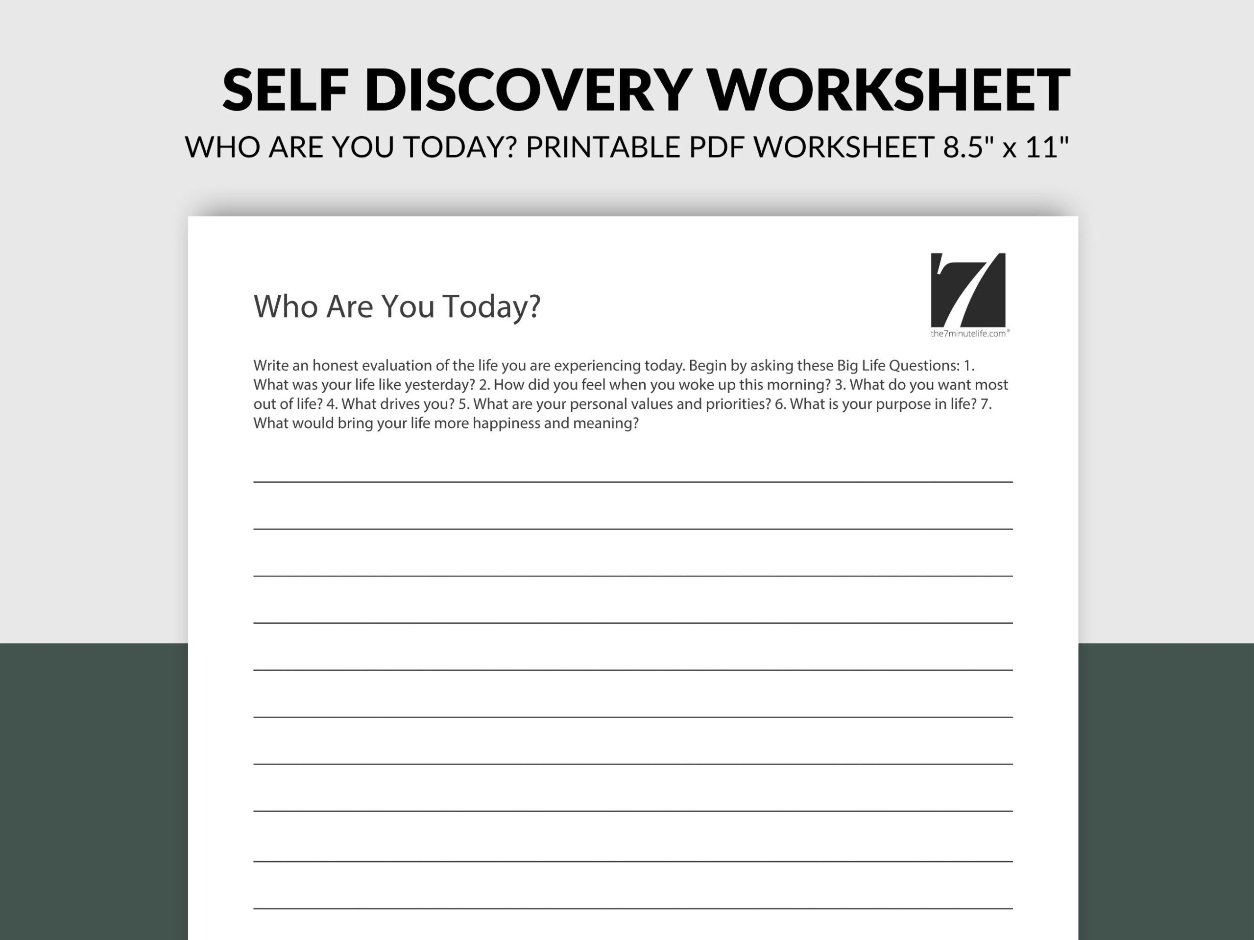 Self Discovery And Life Purpose Worksheet The 7 Minute Life Self Discovery And Life Purpose Worksheet The 7 Minute Life