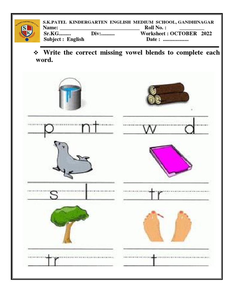 SR KG OCTOBER MONTH WORKSHEET PDF English Language Phonetics SR KG OCTOBER MONTH WORKSHEET PDF English Language Phonetics
