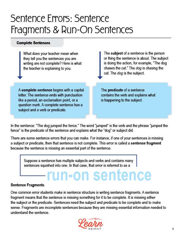 Sentence, Fragment, or Run-on worksheet | Live Worksheets - Worksheets Library