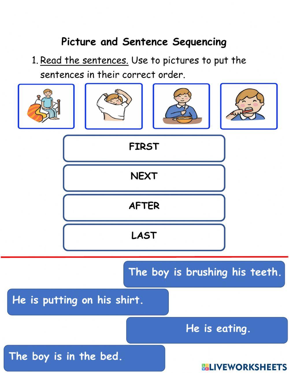 Sentence Sequencing interactive worksheet | Live Worksheets - Worksheets Library