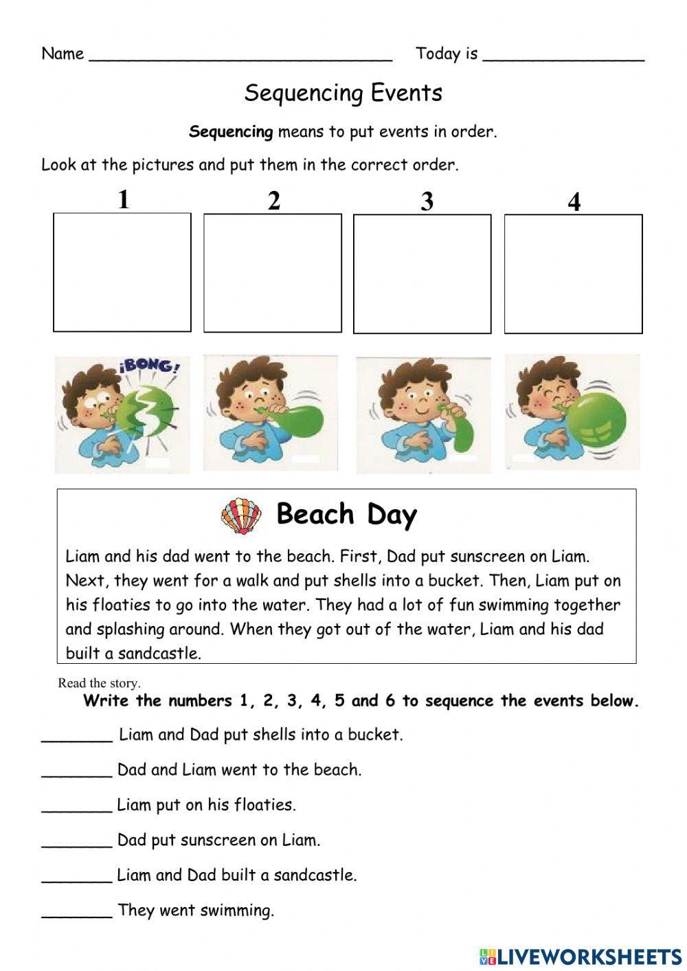 Sequencing Events Worksheet - Reading worksheet | Live Worksheets - Worksheets Library