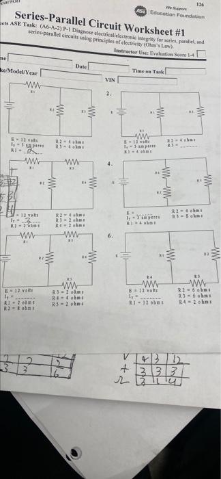 Solved WEB . 126 Action Foundation Series-Parallel Circuit | Chegg.com - Worksheets Library