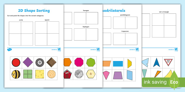 2D Shape Sorting Worksheet - KS1 Maths Resource - Twinkl - Worksheets Library
