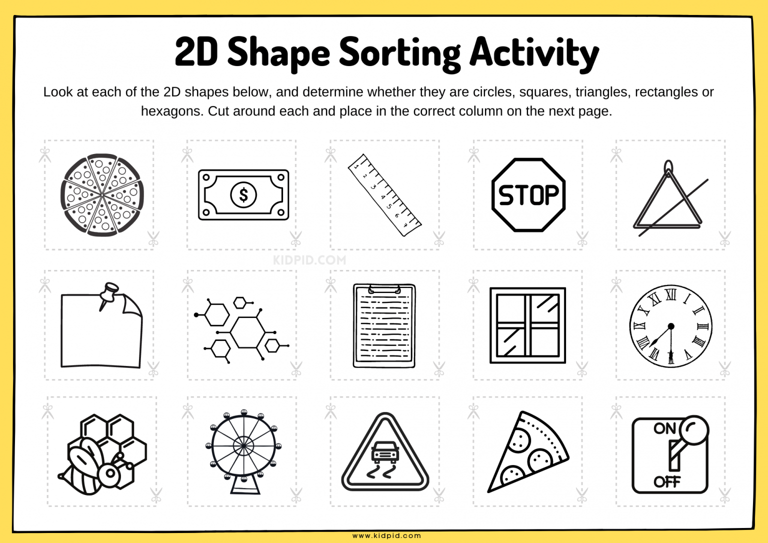 2D Shape Sorting Worksheet - Kidpid - Worksheets Library
