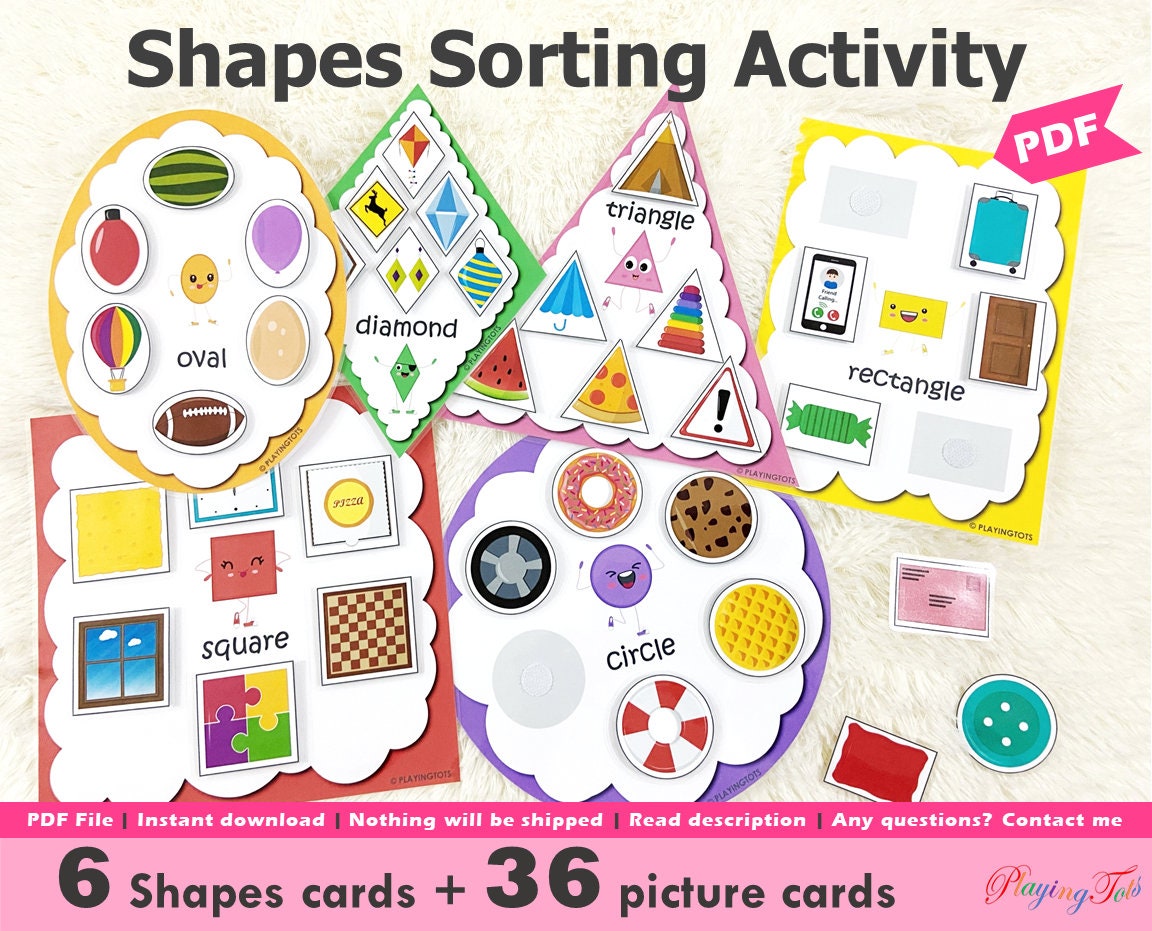 Shapes Pictures Sorting Activity Printable, Sort by Shape, Shapes ... - Worksheets Library
