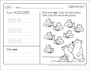 FREE Pre – K Dolch Sight Word Worksheets – seeMaking English Fun ...