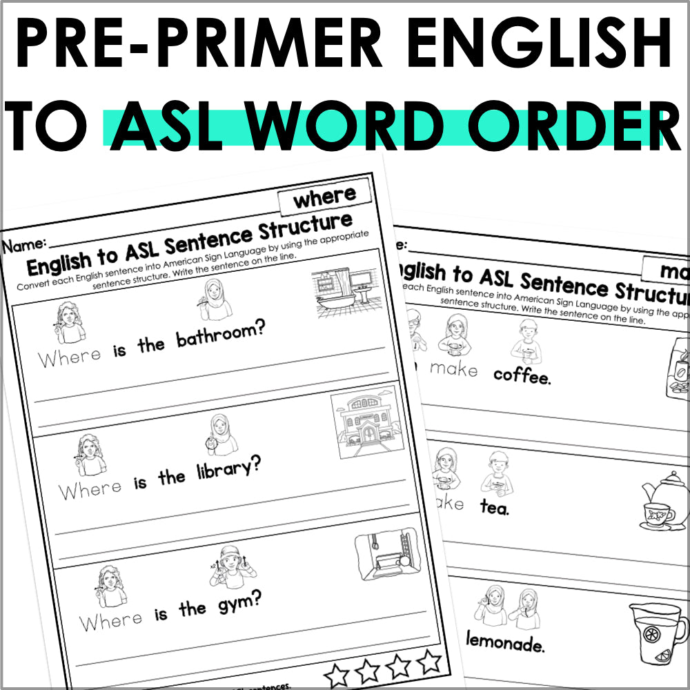 Sign Language Phrases Printable Worksheets