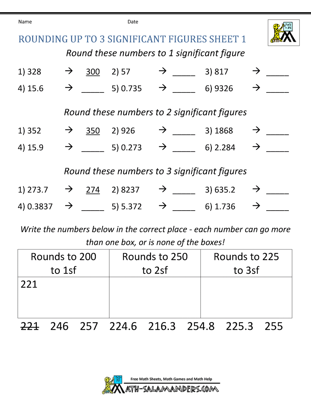 Sigfigwkst With Sigfig Rules Key Answers Pdf Significant Figures Worksheets Library