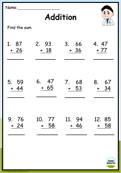 Grade 2 Addition Worksheets | Free Printables | Math Worksheets ...