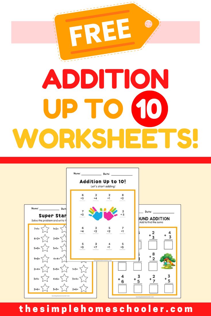 Free & Fun Addition to 10 Worksheet Packet: Easy Print! - The ...