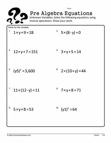 Solving Basic Equations Worksheets - Worksheets Library
