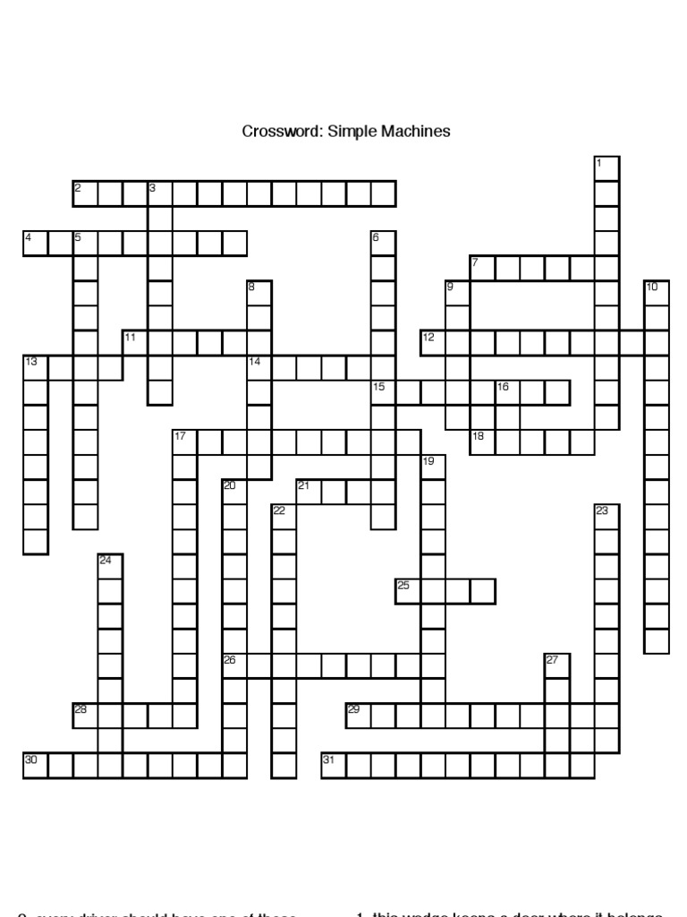 Crossword Simplemachines PDF Manufactured Goods Machines Crossword Simplemachines PDF Manufactured Goods Machines