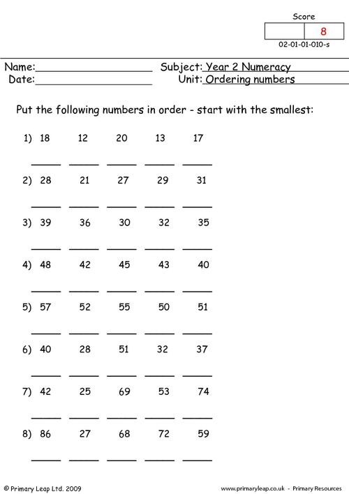 Free Simple Ordering Numbers Worksheet Download Free Simple Ordering