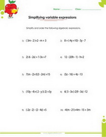 Simplifying Expressions Worksheets - Math Monks - Worksheets Library