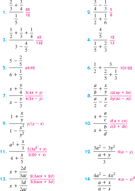 Complex Fractions Technical Mathematics Sixth Edition Book