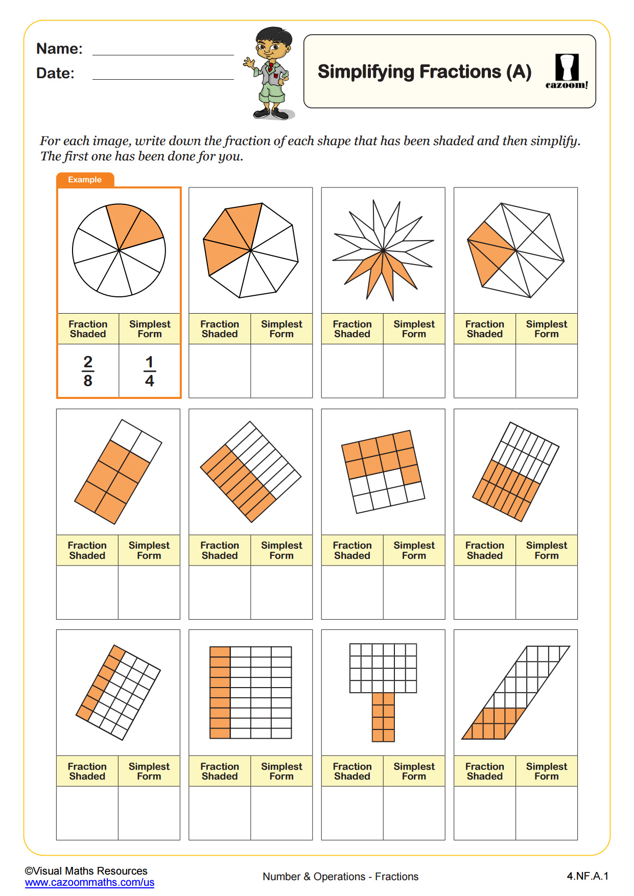 Simplifying Fractions Worksheets - Math Monks - Worksheets Library